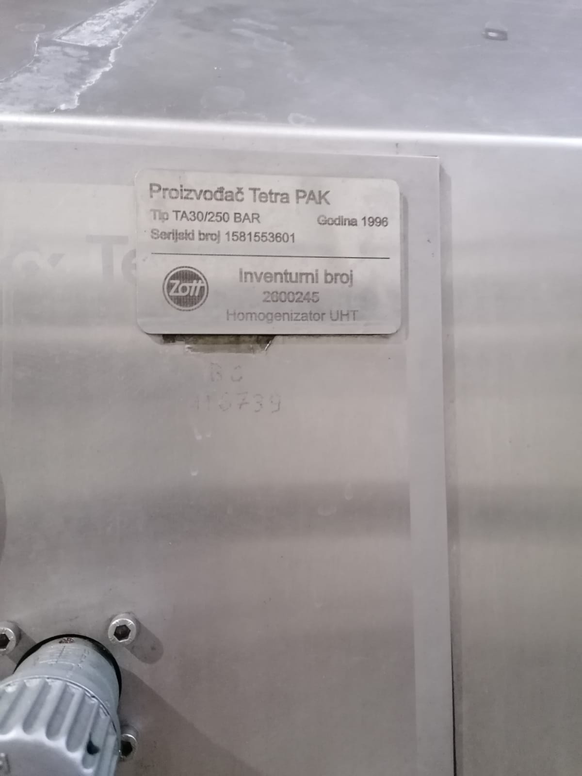 UHT Anlage (Ultra Hoch Thermik) mit Sterilisator - Milchverarbeitung ...